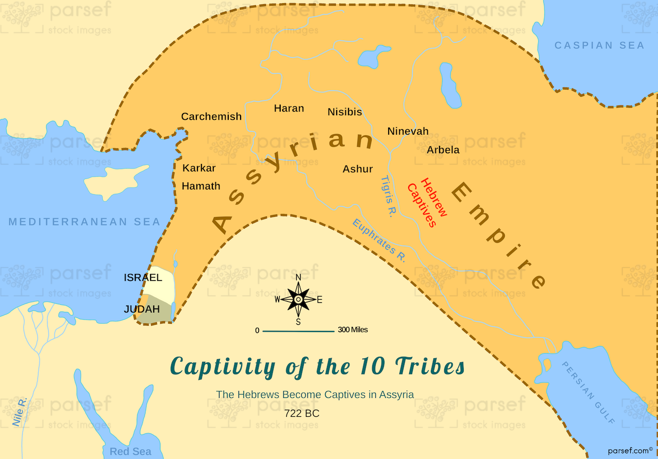 Captivity of the 10 Tribes Map | Kid's Study Bible Maps