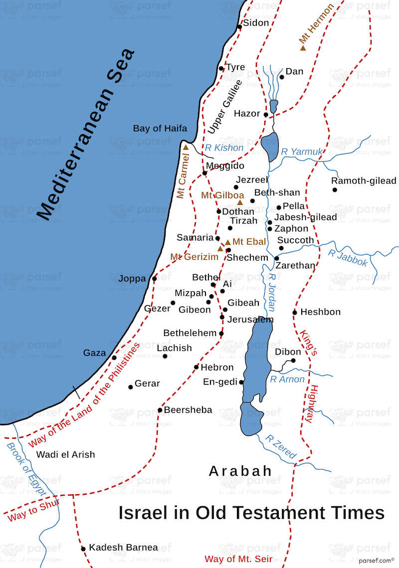 Israel in Old Testament Times Map | Kid's Study Bible Maps