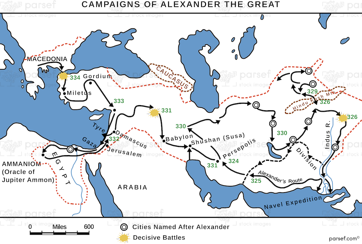 Alexander the Great’s Campaigns Map | Kid's Study Bible Maps
