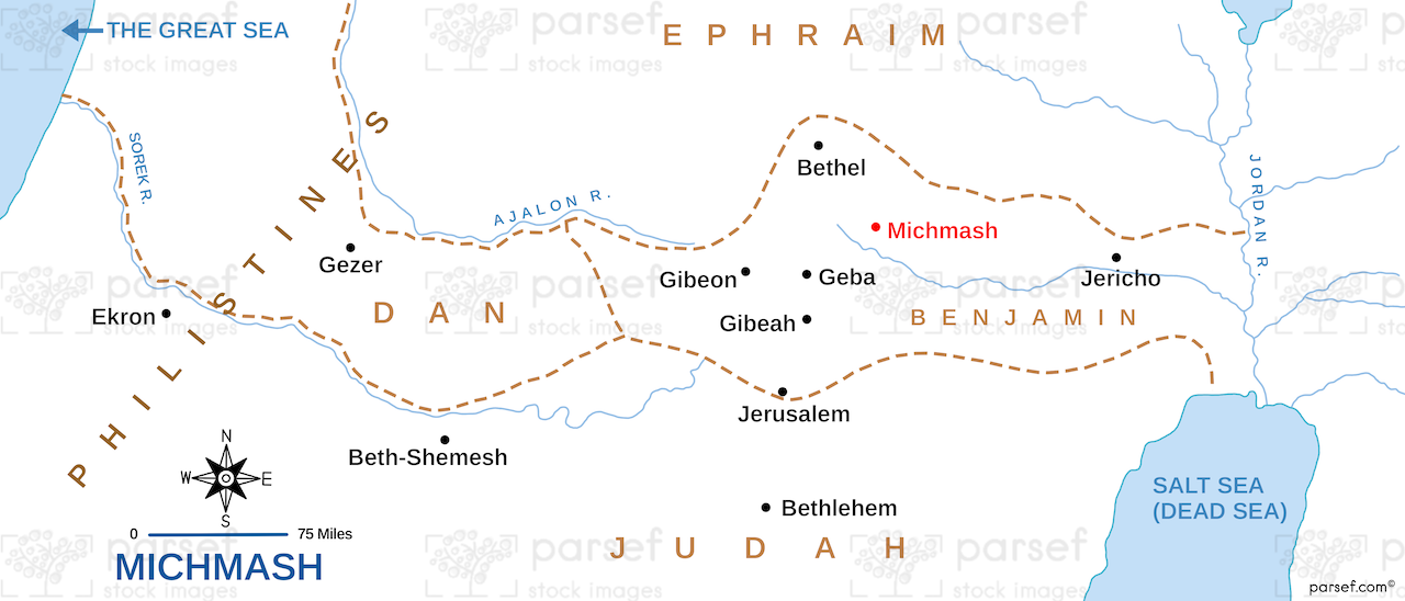 Michmash Map | Kid's Study Bible Maps