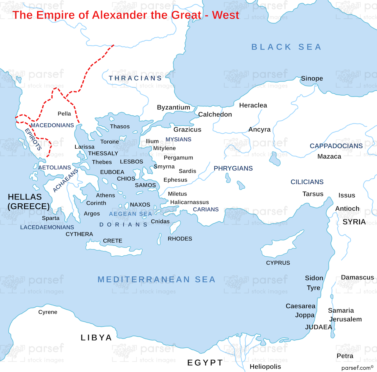 Alexander the Great’s Empire on the West Map | Kid's Study Bible Maps